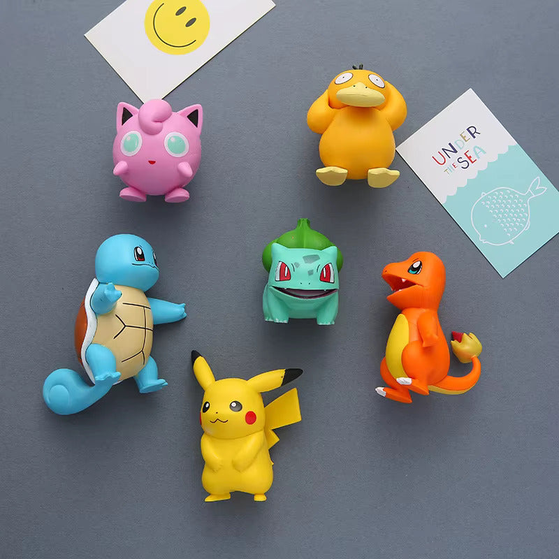 Design 3D hűtőmágnesek Pokémonok - 6 db